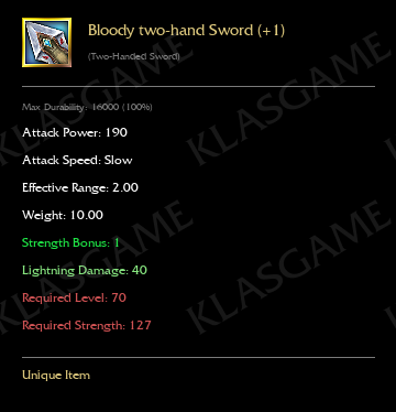 Bloody two-hand Sword (+1) - Klasgame.com