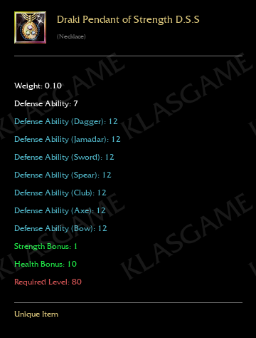 Draki Pendant of Strength D.S.S - Klasgame.com