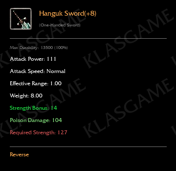 Hanguk Sword(+8) ( +1 eşya ) - Klasgame.com