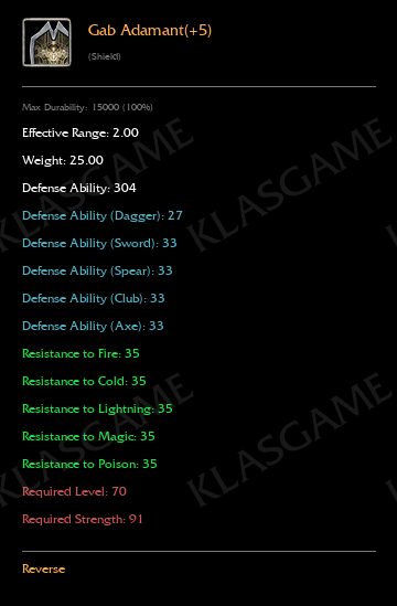 Gabs Adamant(+5) ( +39 eşya ) - Klasgame.com
